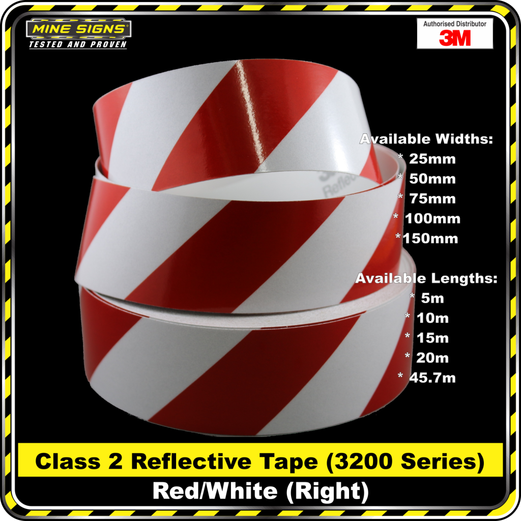 3M Red/White Class 2 Reflective Tape – RIGHT