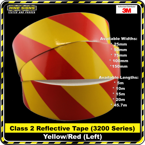 3M Yellow/Red Class 2 Reflective Tape - LEFT