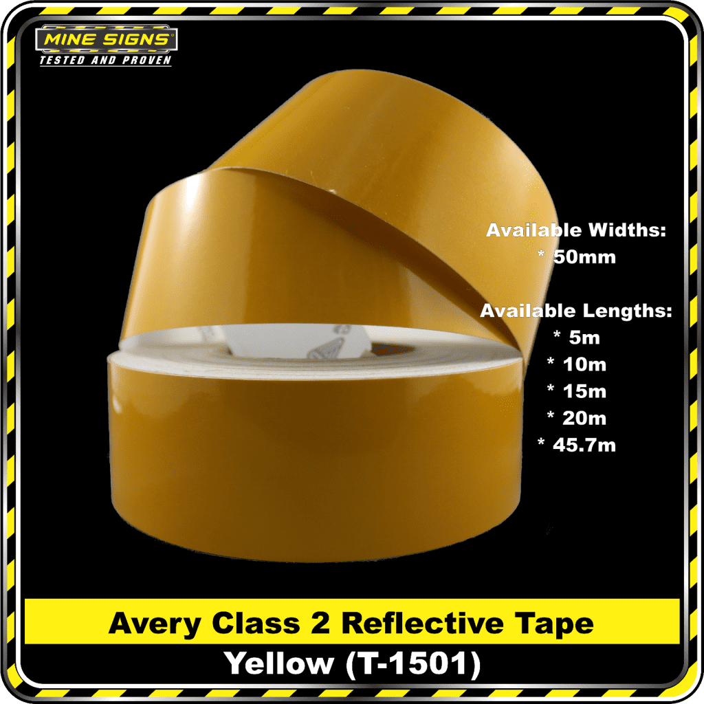 Avery Yellow Class 2 (T-1501) Reflective Tape - Mine Signs