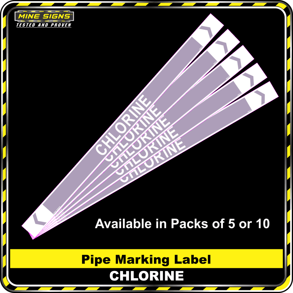 Pipe Marking Label - Chlorine - Mine Signs