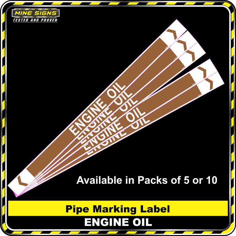 Pipe Marking Label - Engine Oil - Mine Signs