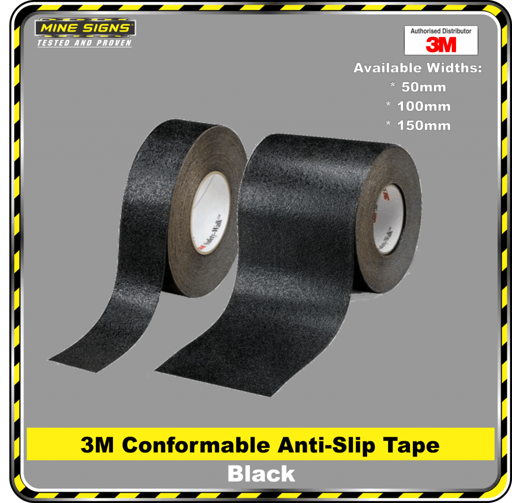 3M Conformable Black Anti Slip Tape - Mine Signs