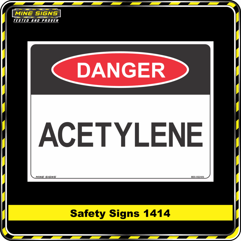 Danger Acetylene (Safety Sign 1414) - Mine Signs