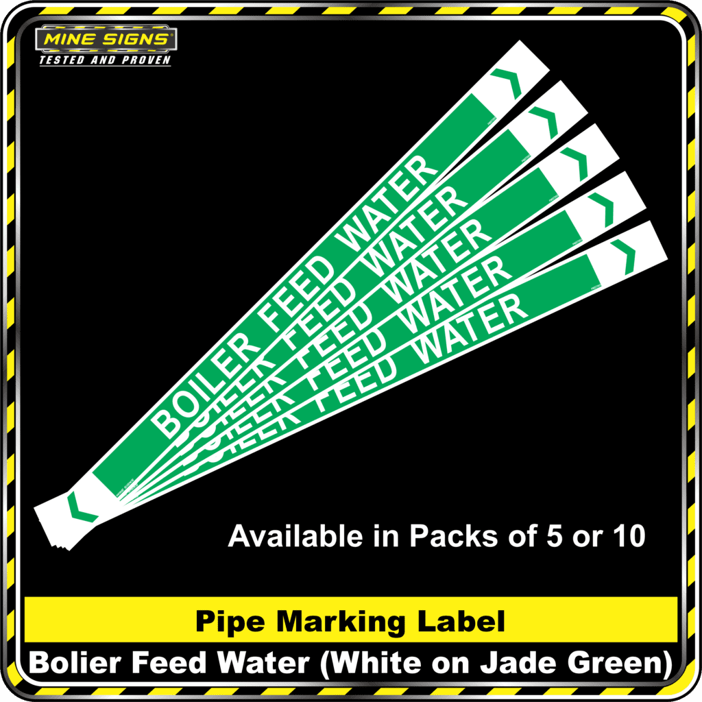 Pipe Marking Label - Boiler Feed Water - Mine Signs