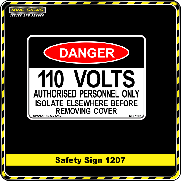 110 Volts Isolate elsewhere before removing cover (Info Label 1207