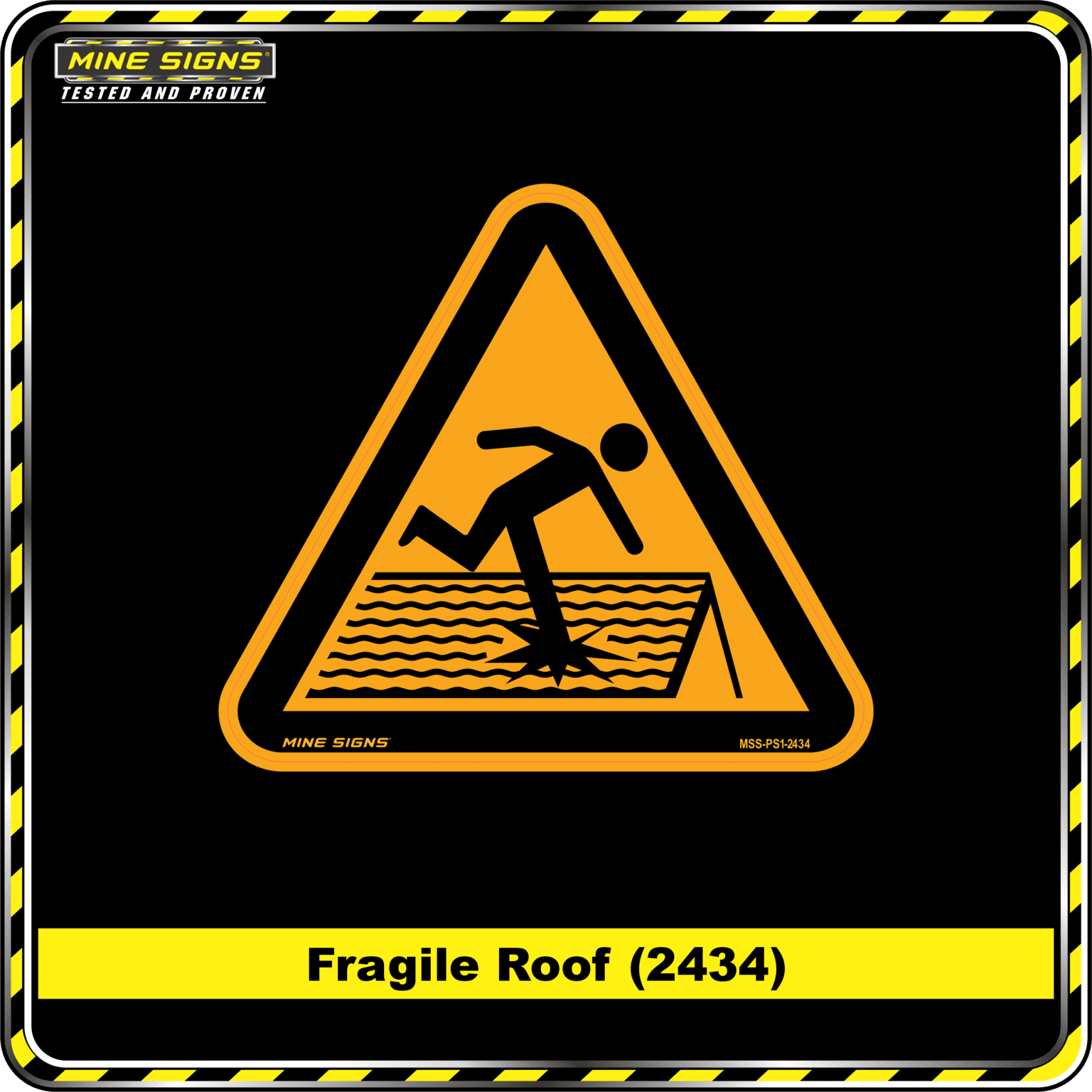 Fragile Roof (Pictogram 2434) - Mine Signs