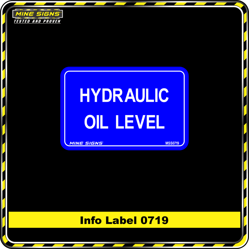 Hydraulic Oil Level (Info Label 0719) 80 x 125 mm
