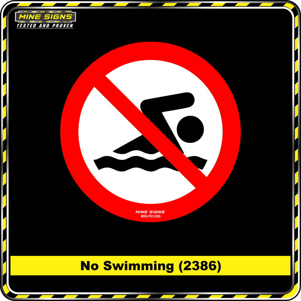No Swimming (Pictogram 2386) - Mine Signs