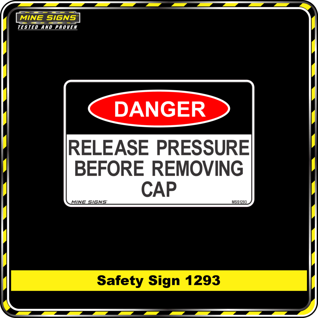 DANGER release pressure before removing cap (Info Label 1293)