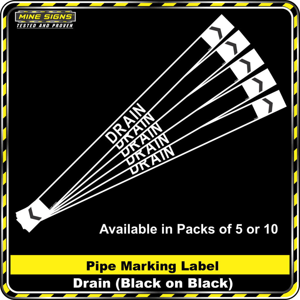 Pipe Marking Label - Drain - Mine Signs