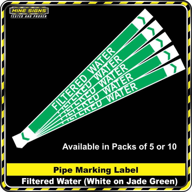 Pipe Marking Label - Filtered Water - Mine Signs