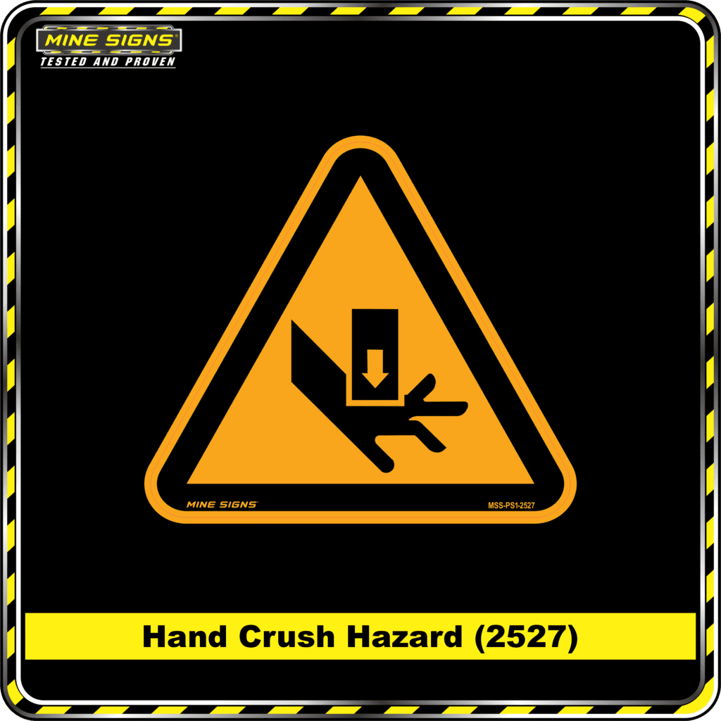 Hand Crush Hazard (Pictogram 2527) - Mine Signs