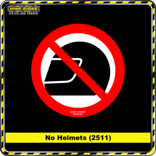 No Helmets (Pictogram 2511) - Mine Signs