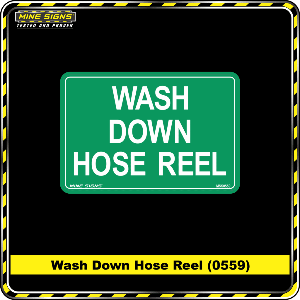 Wash Down Hose Reel (Info Label 0559) - Mine Signs
