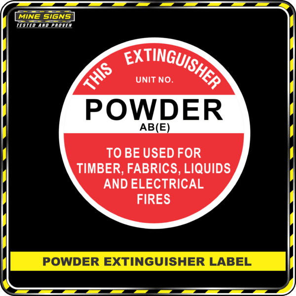 Powder Fire Extinguisher (2559) (Powder AB(E)) - Mine Signs