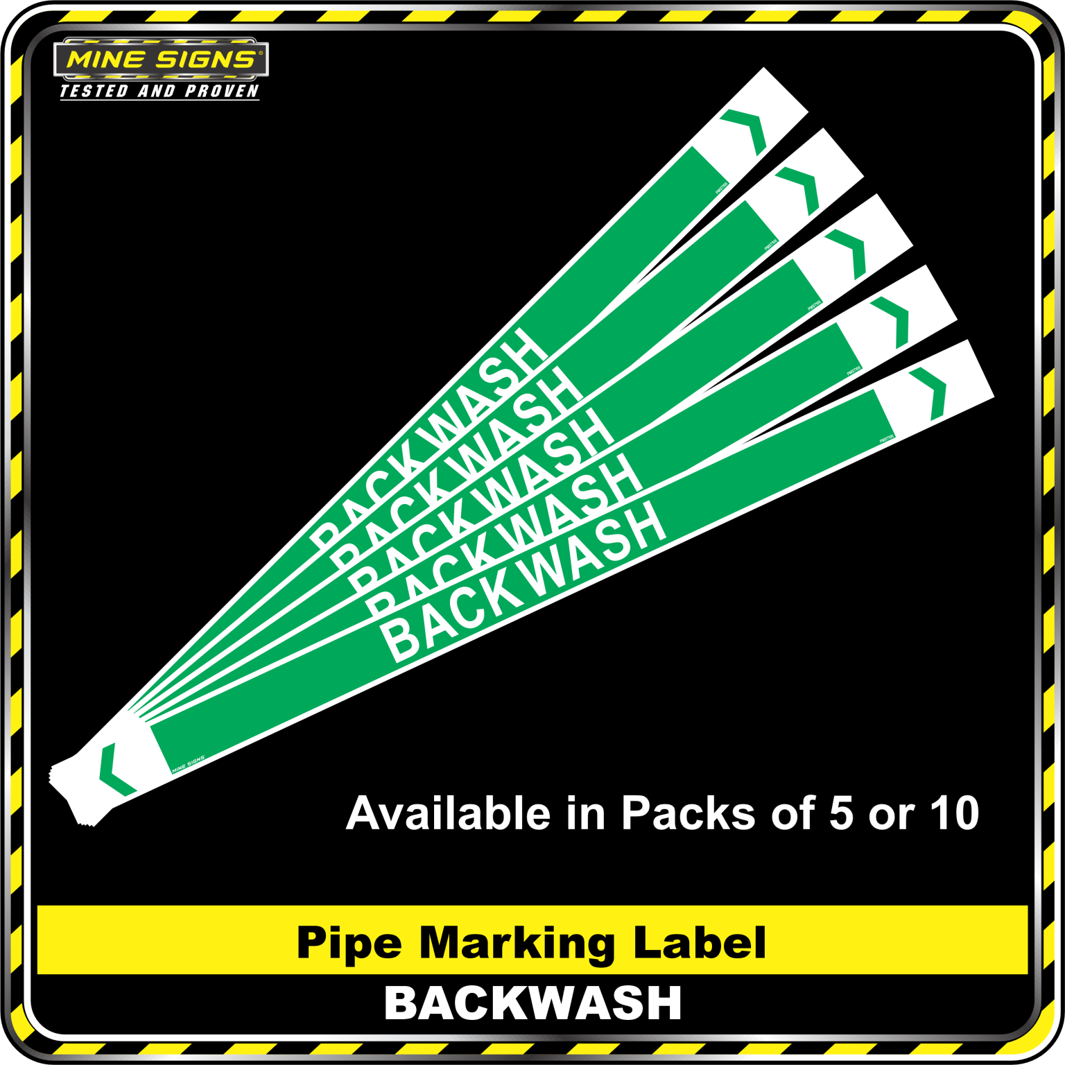 Pipe Marking Label - Backwash - Mine Signs