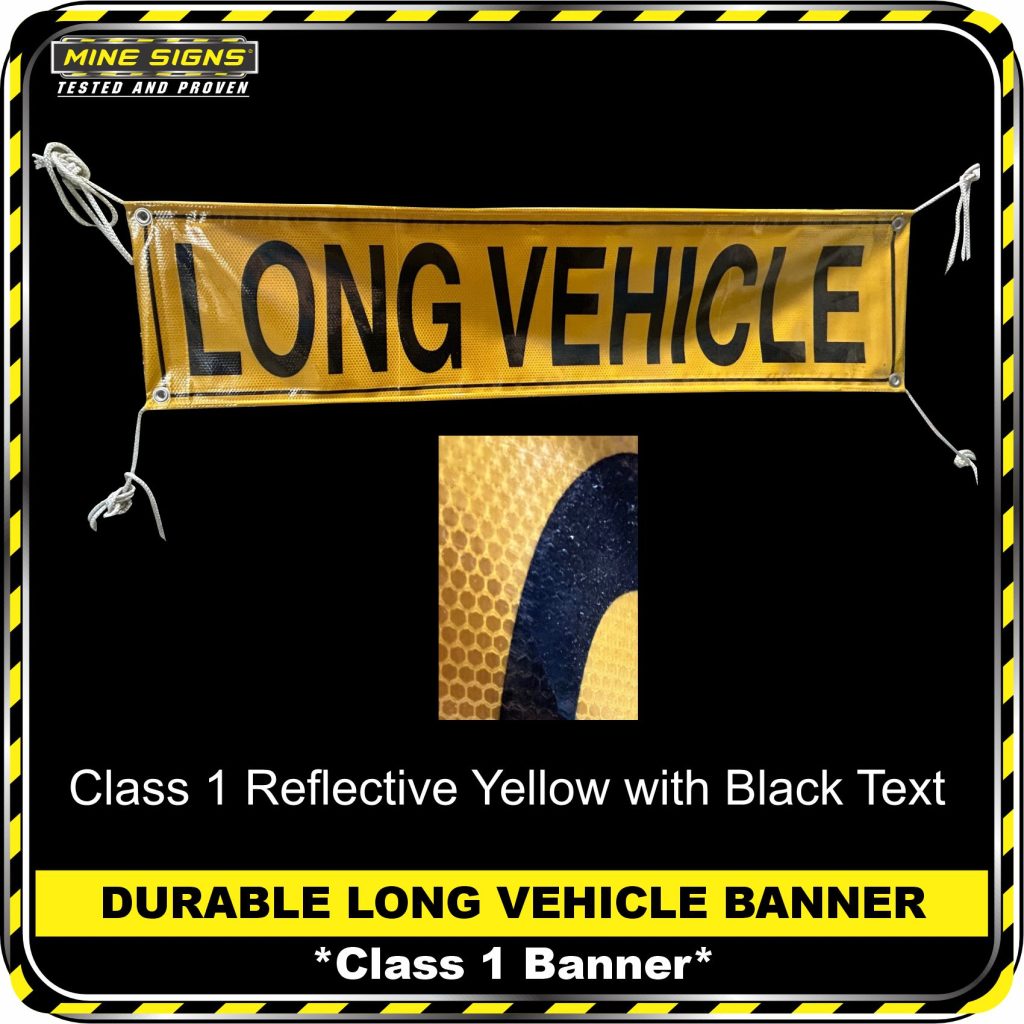 DURABLE LONG VEHICLE/ROAD TRAIN BANNER With 4 Eyelets & Rope - MS