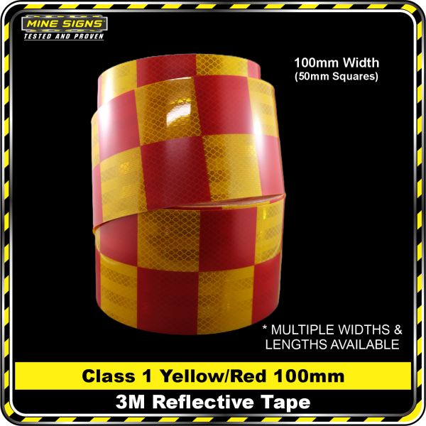 3M Yellow/Red C1 - Checkered Reflective Tape 100mm width
